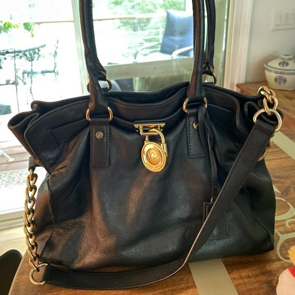 Michael Kors | Bags | Michael Kors Hamilton Black Tote Purse | Poshmark